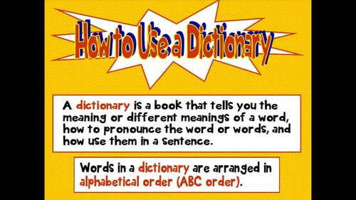 How to Use a Dictionary PPT Grades 2-5 Common Core by Fun Learning for All
