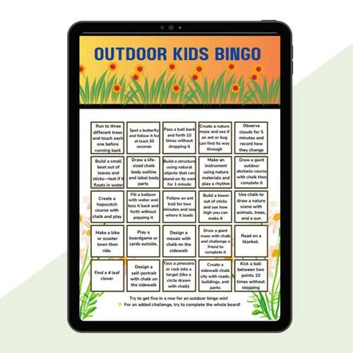 Outdoor Adventure Bingo - Fun STEAM Nature Activities for Kids! | TPT