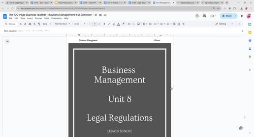 Business Management | Legal Regulations | Complete Unit Lesson *New 2025*