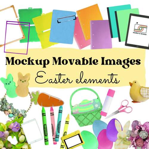 Easter Mockup Movable Elements PNG files with Transparent Background
