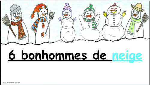 6 bonhommes de neige-BUNDLE - 4 Audio-Video Files of Song + Finger Puppets