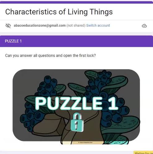 Characteristics of Living Things Escape Room by Abaco Education Zone