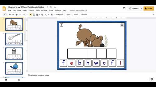Digraph Wh - Phonics Word Building for Google Slides by Second Grade Smiles