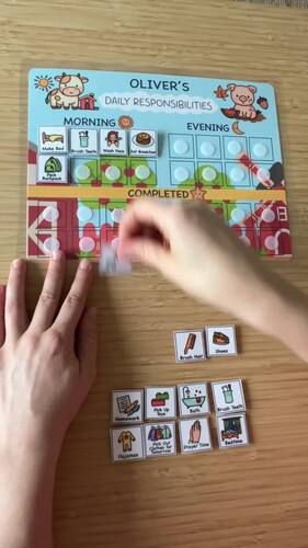 Daily Responsibilities Chart, Editable Pre-K Chore Chart Routine Visual ...