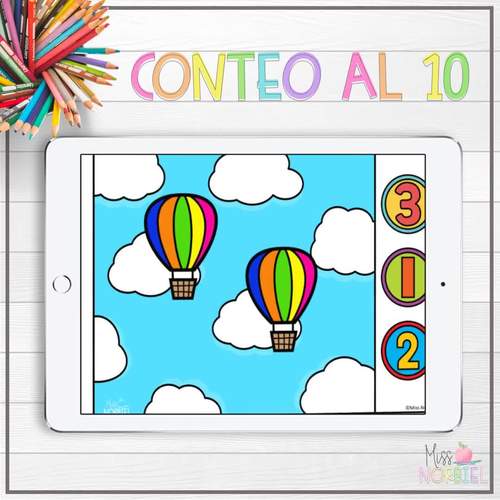 Counting to 10 Boom Cards, Numbers to 10 balloons by Miss Norbiel