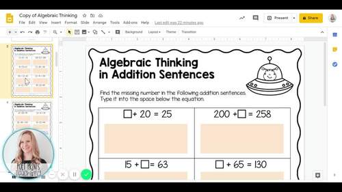 Third Grade Algebraic Thinking, Google Classroom, Distance Learning