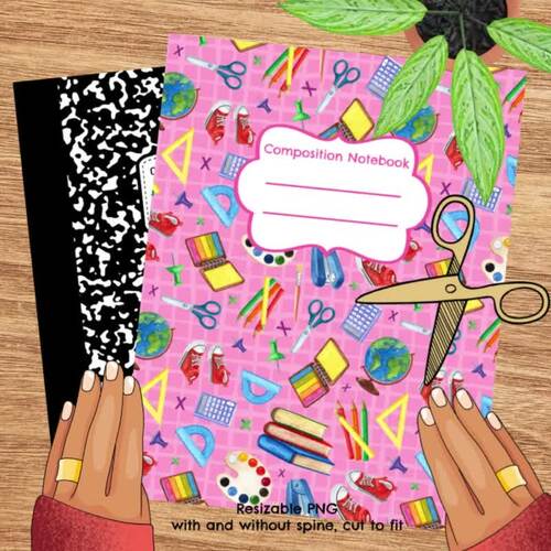 Printable Composition Notebook Book Cover Colorful Back to School Blue ...