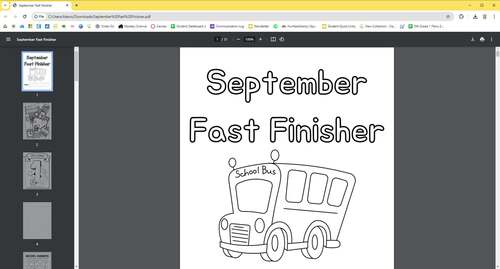 September Fast Finisher Packet for 1st Grade - Foundations and iReady ...