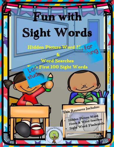 Sight Words: Hidden Sight Word Pictures and Word Searches | TpT