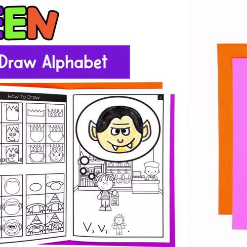 Halloween Decodable Readers- Alphabet Beginning Sounds - Decode & Draw SOR