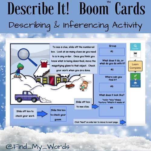 Winter Describing and Inferencing Activity Boom Deck by Find My Words