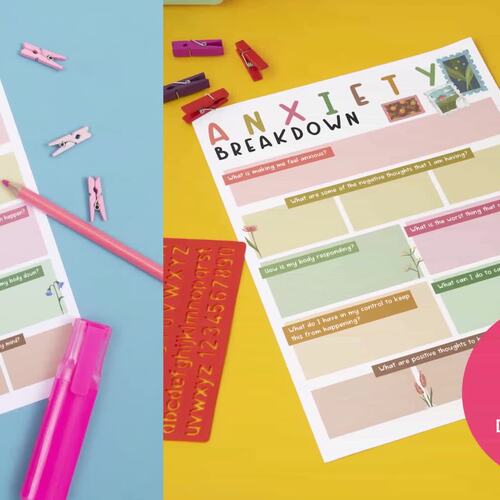 Anxiety Breakdown Worksheet | SEL Stress Management Tool for Kids & Teens