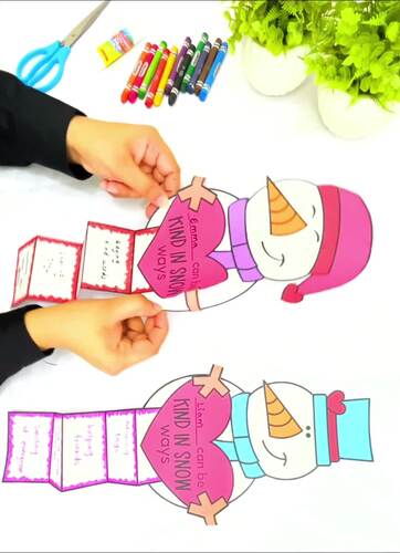 Winter Snowman Kindness Activity Activities Writing Craft No Prep ...