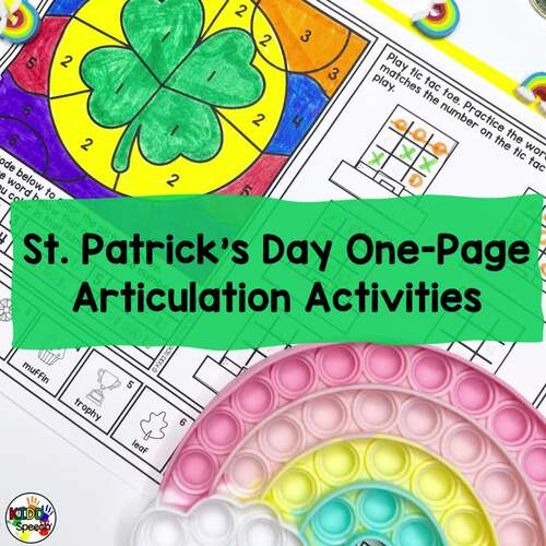 Preschool Speech Therapy St. Patrick’s Day No-Prep Articulation Mixed ...