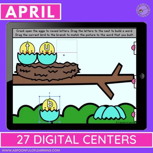 April Digital Centers for Kindergarten - Math & Literacy | Distance ...