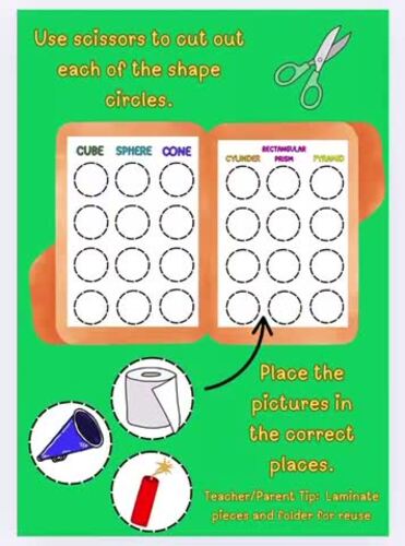 3D Shapes File Folder Game: Geometry Sorting Activity by SproutandSparkle