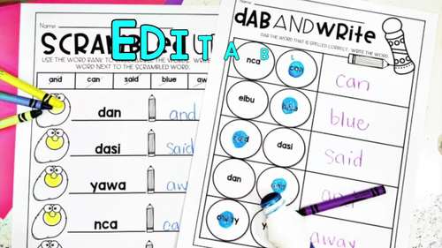 Editable 10 Sight Word, Spelling Words, Word Work, Worksheets |Distance ...