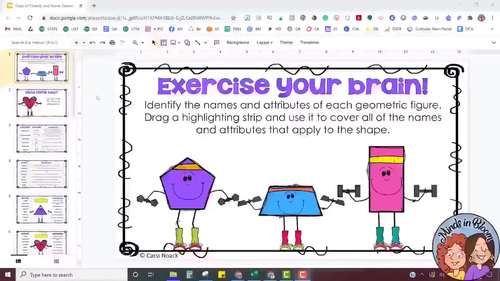 Classify and Name Geometric Figures Digital Google Slides Geometry Activity
