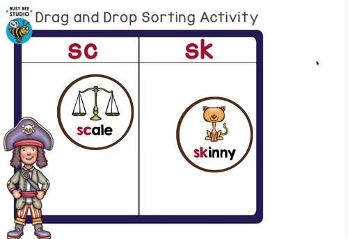 Beginning S Blends Sorts Boom Cards by Busy Bee Studio | TPT