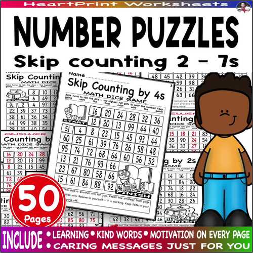 Skip Counting 2s 3s 4s 5s 6s and 7s 1 - 3 grade fun worksheets math ...