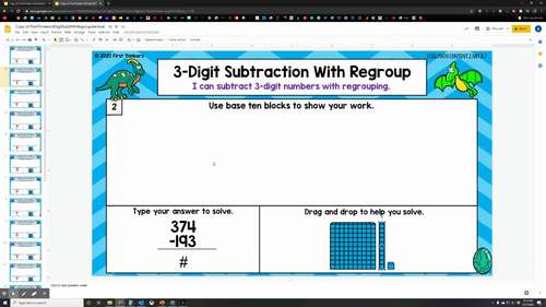 3 Digit Subtraction With Regrouping Digital Math Game for Google Slides ...