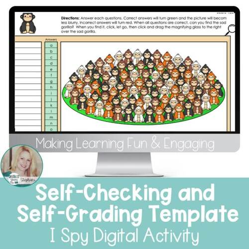 I Spy Self-Checking Editable Templates Digital Resources Growing Bundle