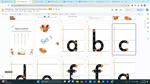 Alphabet Tracing for Thanksgiving Pre-Writing Letter Tracing Practice