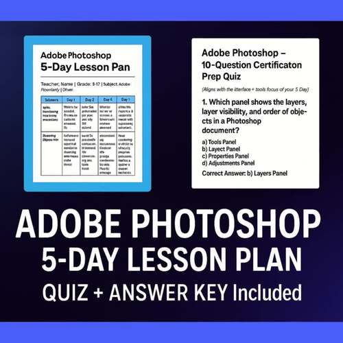 Photoshop 5-Day Lesson Plan + Quiz | Certification Prep by Kangoolify ...