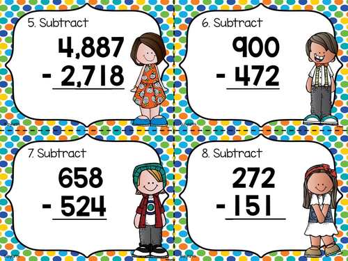 Multi-Digit Subtraction Task Cards & Worksheet | Grades 3 & 4 | Digital ...