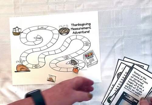 THANKSGIVING Themed MEASUREMENT REVIEW GAME BOARD Practice Activity