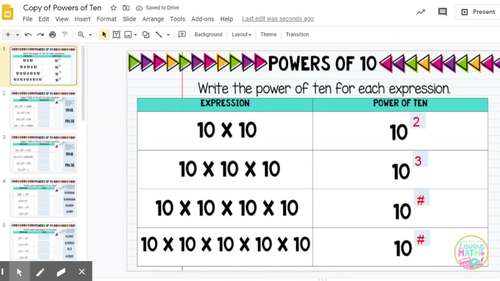 5th Grade Powers of Ten Digital Math Centers by Loving Math | TpT