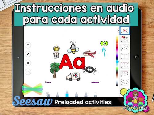 SEESAW PRELOADED ACTIVITIES- LAS VOCALES by mrscortes | TPT