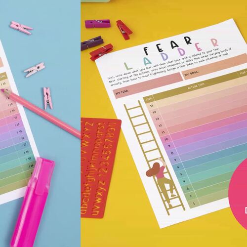 Fear Ladder Worksheet SEL Anxiety Reflection Activity For Students