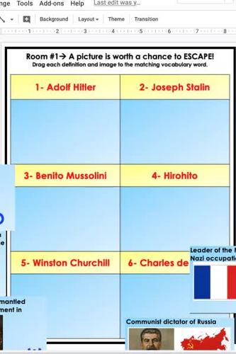 World War II Digital Escape Room, Test Prep, Digital Learning, Google