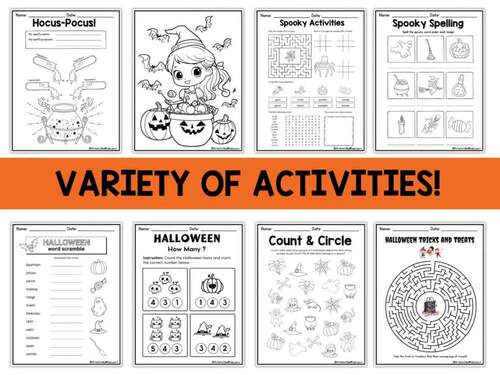 Kindergarten October Halloween Fall Activities kindergarten Math ...