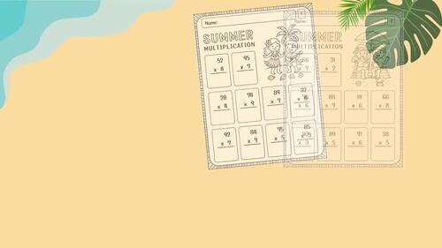 Summer Multiplication Practice: 2-Digit by 1-Digit (With Answer Key)