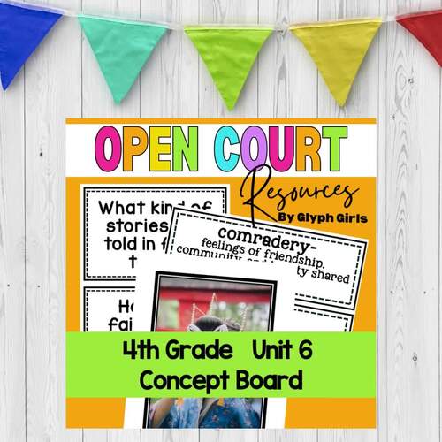 Open Court Reading 4th Grade Unit 6 Concept Board Resources by Glyph Girls