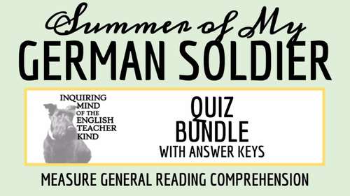 Summer of My German Soldier Quiz Bundle with Answer Keys (Printable ...