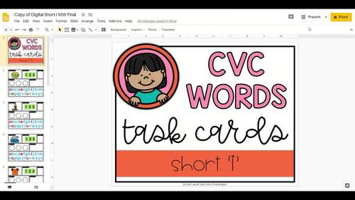 Digital Short Vowels Word Work for use with Google Slides™ Distance ...