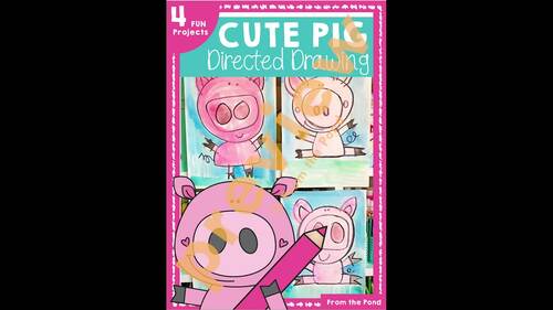 Cute Pig Directed Drawing | Farm Art and Writing Activity for K-2