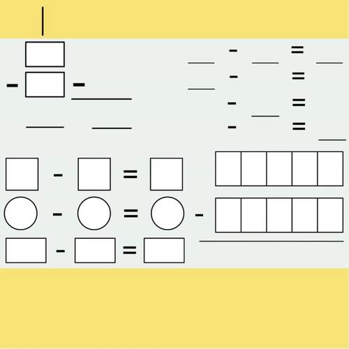 Subtraction Templates (Number Bonds and Vertical Equations) - Clipart