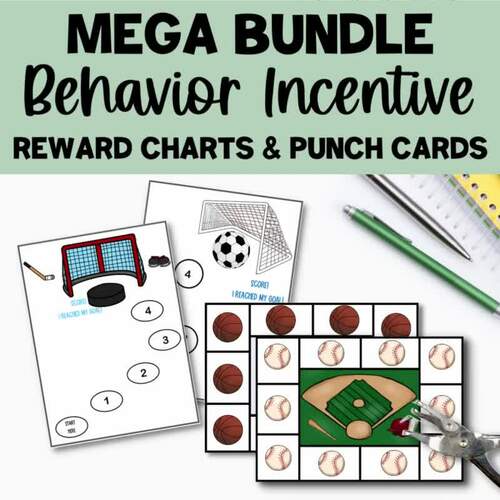 Mega Bundle Behavior Charts & Punch Cards Sports Theme | TPT