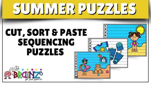 Editable Summer Sequencing Puzzles | Editable Powerpoint & PDF | Color ...