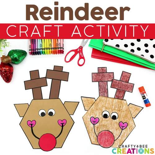 2d Reindeer Shapes Craft Bulletin Board Activities December ...