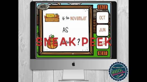 NO PRINT Thanksgiving Receptive Expressive Language Activities Pack