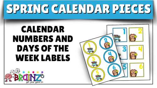 Editable Spring Calendar Squares Pack | Classroom Decor & Visual Aids