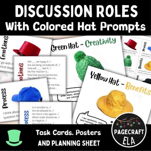 Thinker Hats Toolkit Discussion Roles, Sentence Starters, & Posters for ...