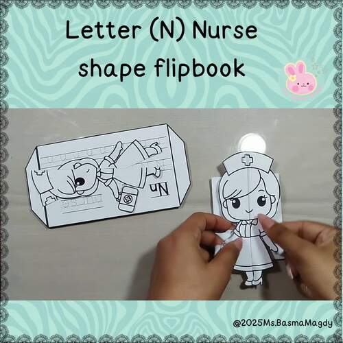 Letter (N) craft/activity Nurse shape flipbook for kindergarten and ...