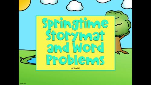 Springtime Story Mat and Word Problems (simple addition and subtraction)