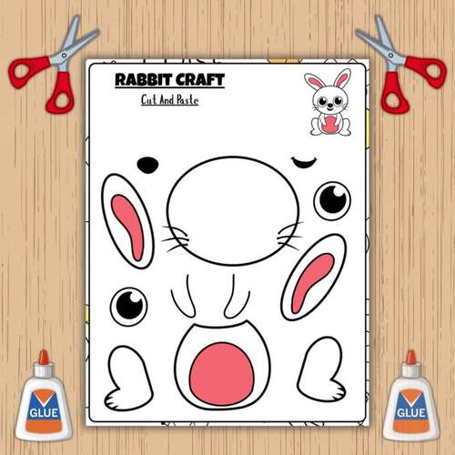 Rabbit Craft Activity | Cut and Paste| Printable Rabbit| Pet animal ...